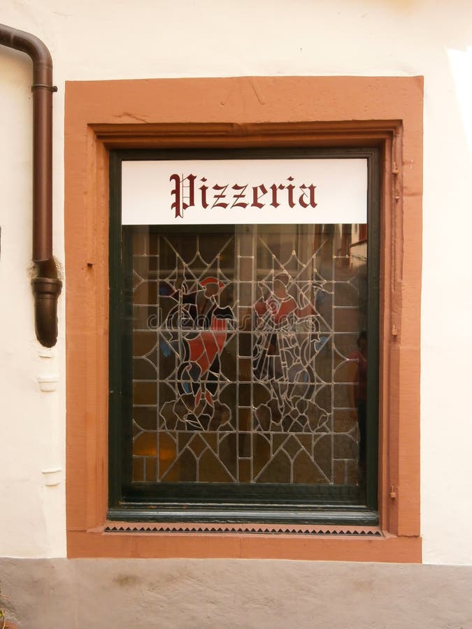 Pizzeria Window from the Outside Stock Image - Image of italian, window ...