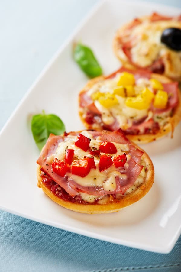 Pizzette (small Pizzas, Italy) Stock Photo - Image of close, pizzette ...