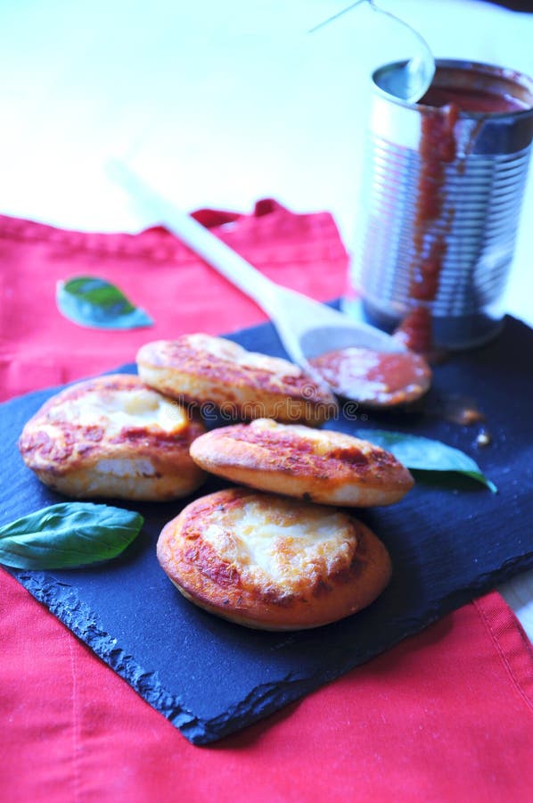 Pizzette with Tomato and Cheese Stock Image - Image of flour, gourmet ...