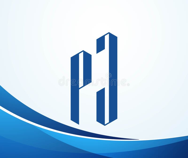 PJ Alphabet Letter Logo Design Template Elements Stock Vector ...