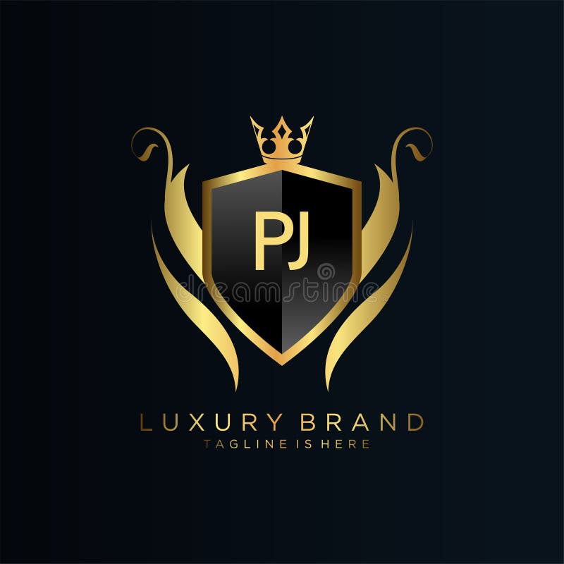 PJ Letter Initial with Royal Template.elegant with Crown Logo Vector ...