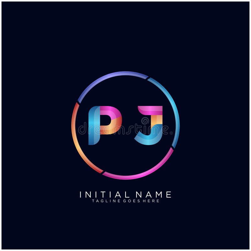 PJ Letter Logo Icon Design Template Elements Stock Vector ...