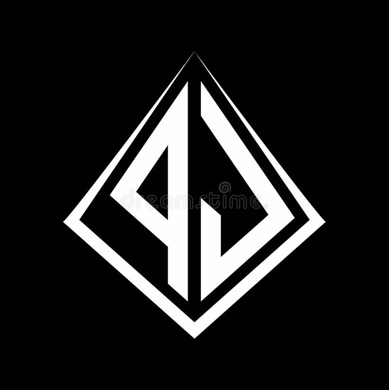 PJ Logo Letters Monogram with Prisma Shape Design Template Stock Vector ...