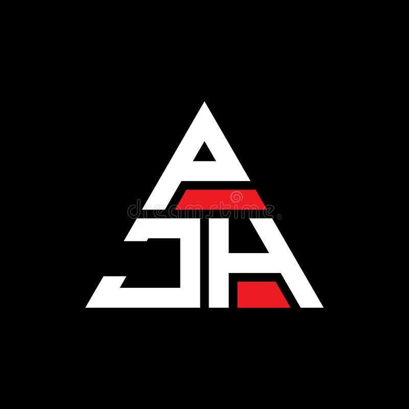 PJH Triangle Letter Logo Design with Triangle Shape. PJH Triangle Logo ...