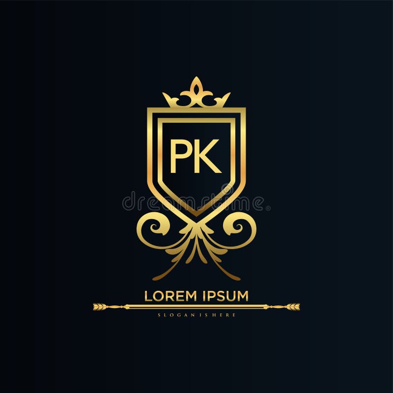 PK Letter Initial with Royal Template.elegant with Crown Logo Vector ...