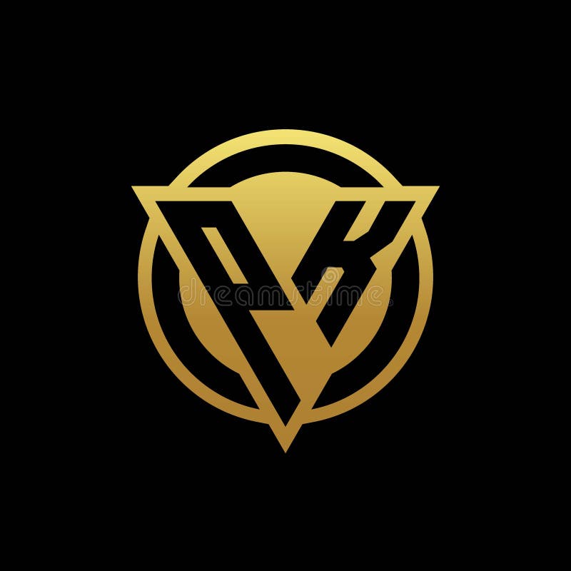 PK Logo Monogram with Triangle Shape and Circle Rounded Isolated on ...