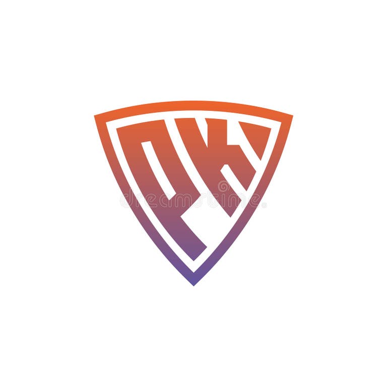 PK Logo Shield Monogram Gradient Style Design Stock Vector ...