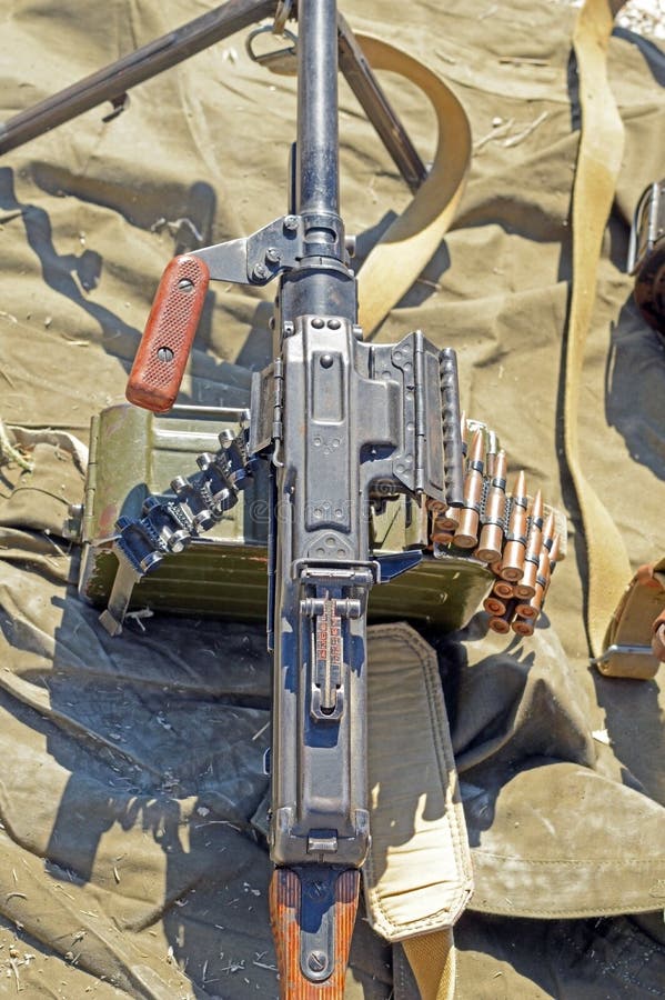 PK Machine gun Kalashnikov stock photo. Image of aggression - 145235572