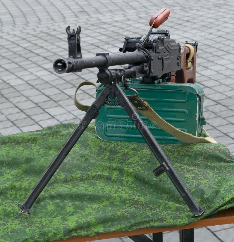 PK Machine gun Kalashnikov stock photo. Image of aggression - 145235572