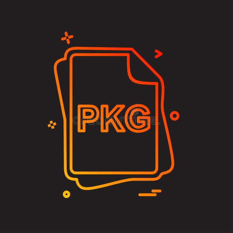 PKG File Type Icon Design Vector Stock Vector - Illustration of shape ...