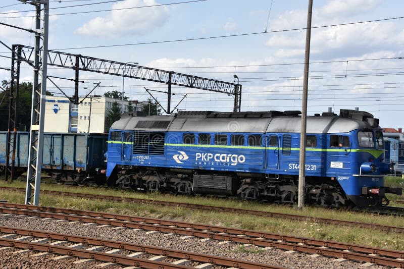 PKP Cargo Train at Train Station in Malbork, Poland Editorial ...
