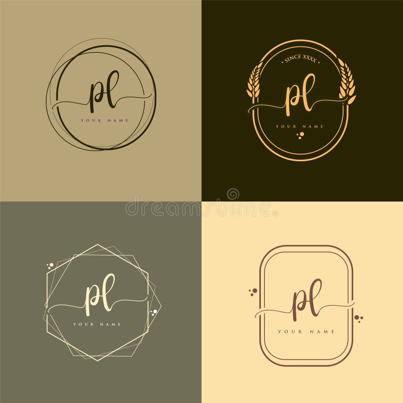PL Initial Handwriting Logo Vector Sets. Hand Lettering Initials Logo ...