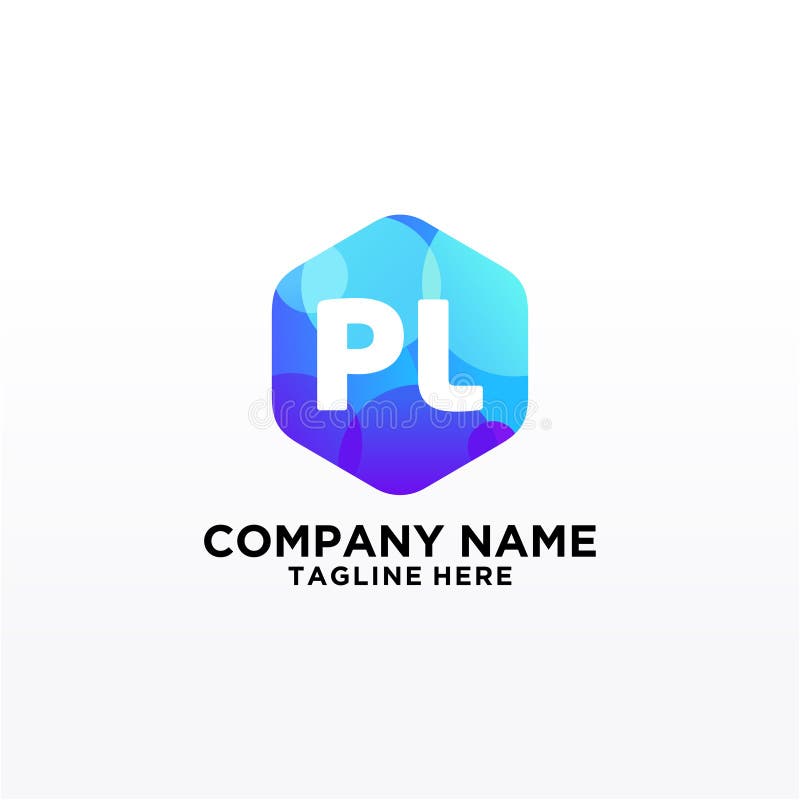 PL Initial Logo with Colorful Circle Template Vector Stock Vector ...