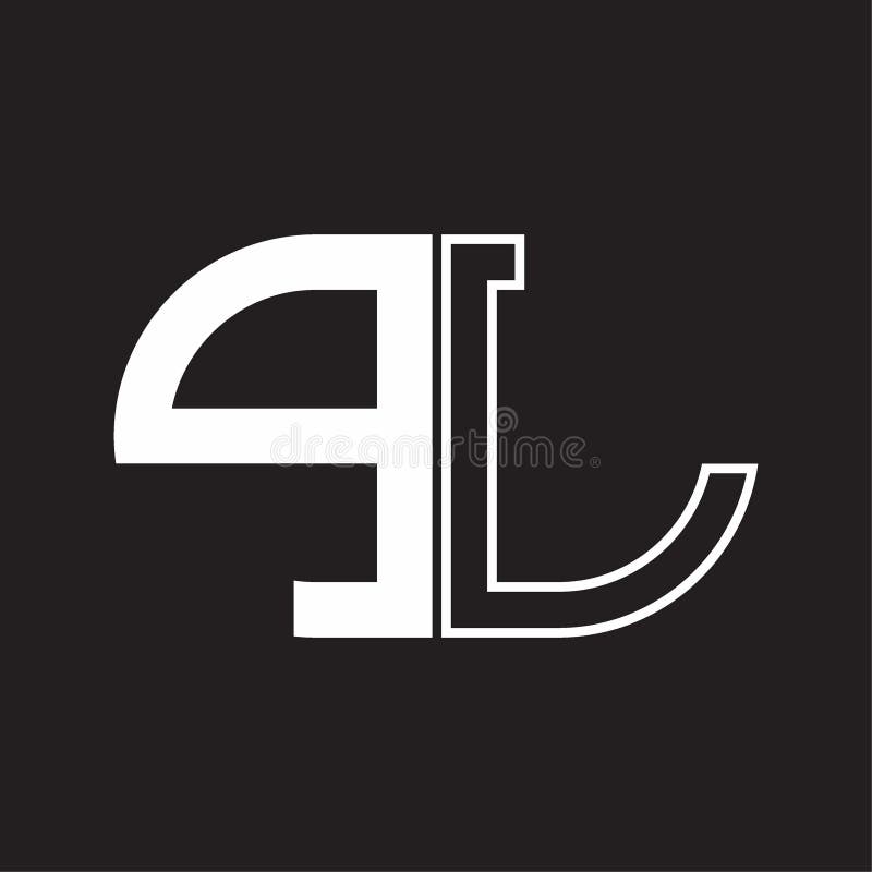 PL Letter Logo Monogram with Oval Shape Negative Space Design Template ...