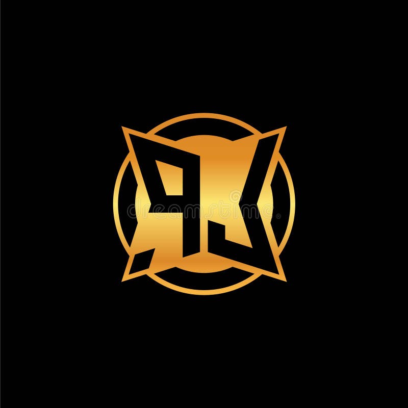 PL Logo Letter Geometric Golden Style Stock Vector - Illustration of ...