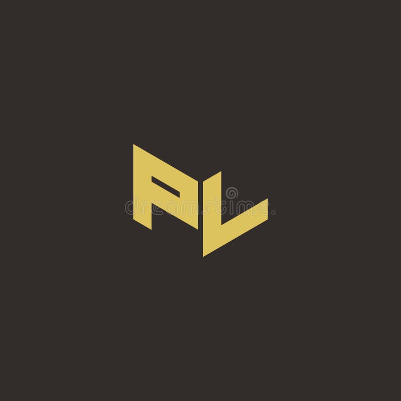 PL Logo Letter Initial Logo Designs Template with Gold and Black ...