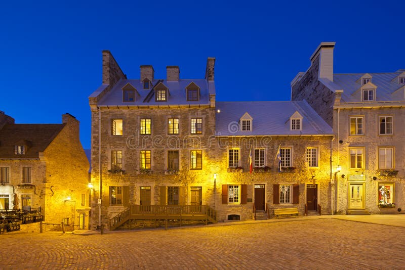 Plaats Royale in De Stad Van Quebec, Canada Stock Afbeelding - Image of ...