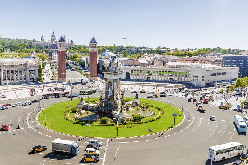 Placa Catalunya in Barcelona, Spain Stock Image - Image of europe ...