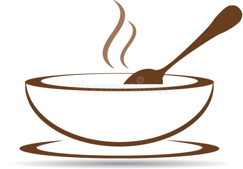 Placa Con La Sopa Caliente En Vector Ilustración del Vector ...