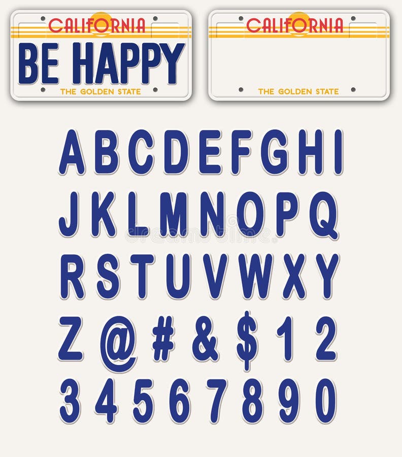 Fuente De La Placa Letras Del Número De Identificación Del Coche ...