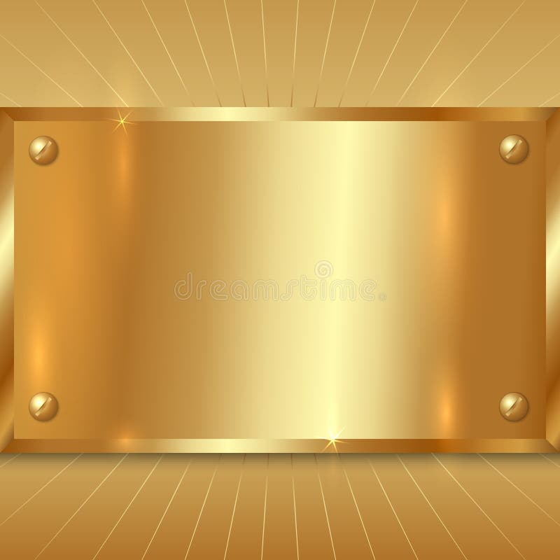 Placa Dorada Metálica Vectorial Ilustración del Vector - Ilustración de ...