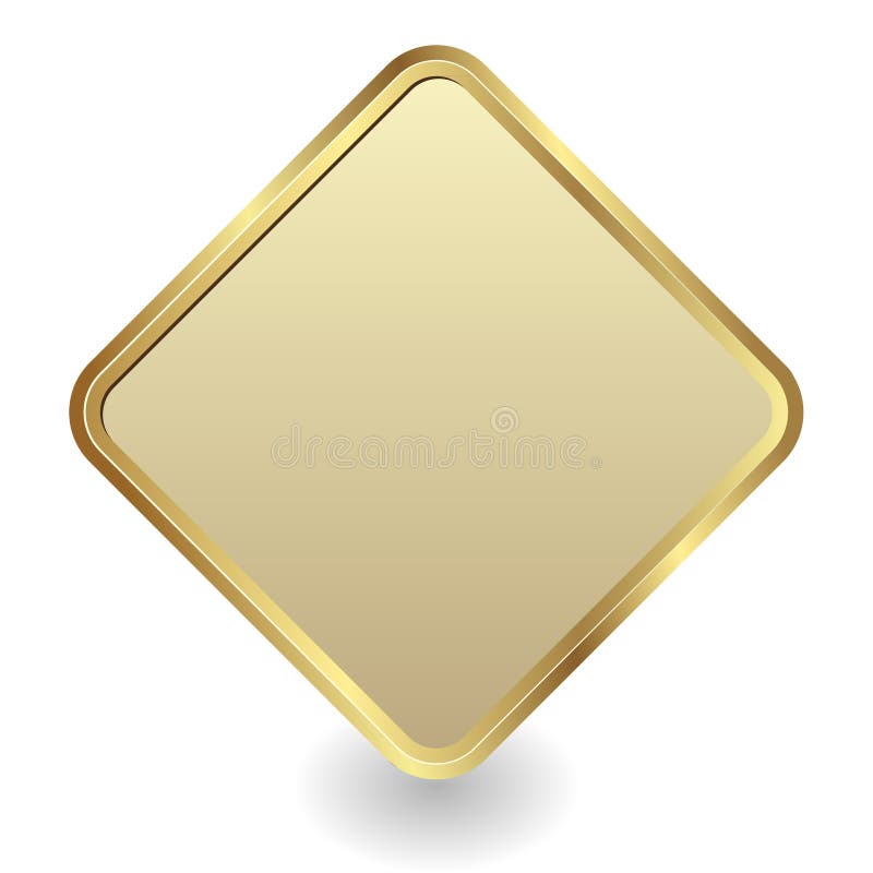 Placa dorada ilustración del vector. Ilustración de etiqueta - 208639231