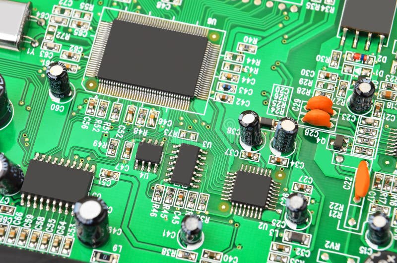 Placa Madre Verde Del Módem Foto de archivo - Imagen de microprocesador ...