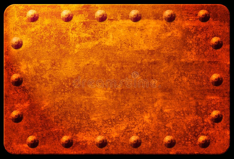Placa Oxidada Con Los Remaches Imagen. Imagen: 9628166