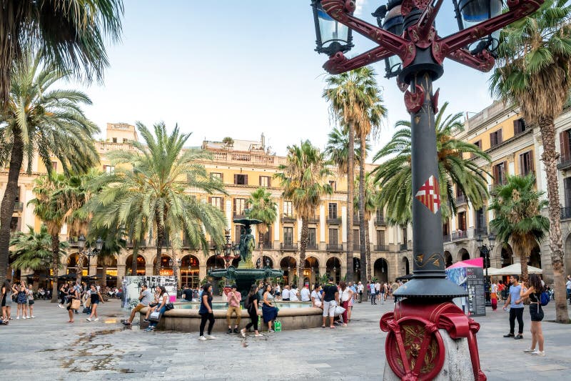 Placa Real Day View in Barcelona, Spain Editorial Image - Image of ...