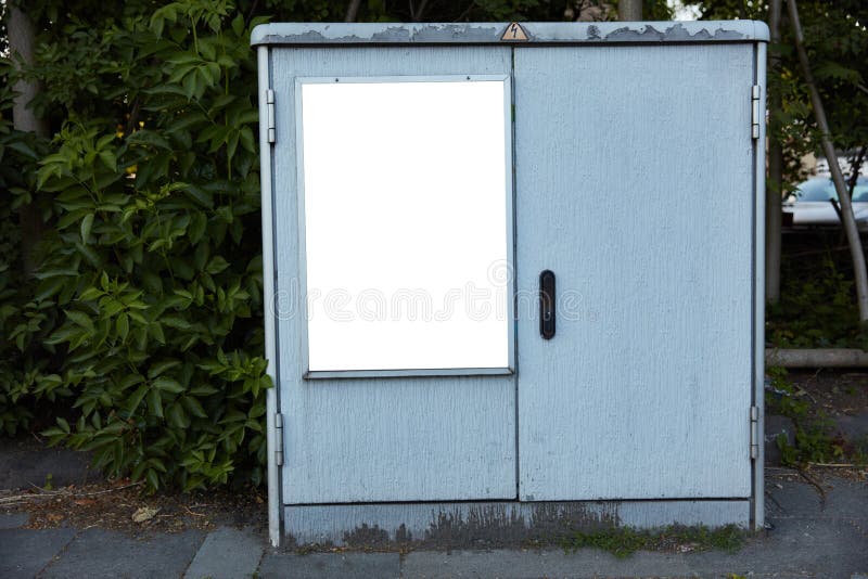 Placard Poster Mock-up Template on Control Cabinet Stock Photo - Image ...