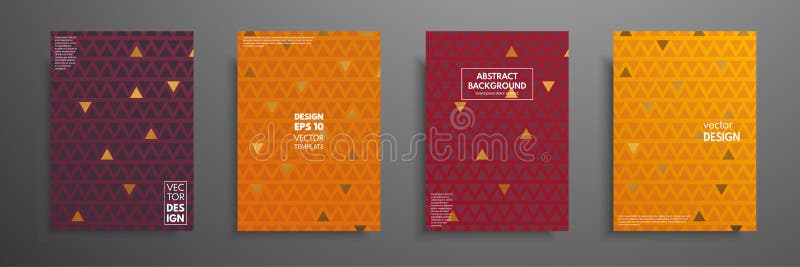 Placard Templates Set with Abstract Geometric Elements. Design Cards ...