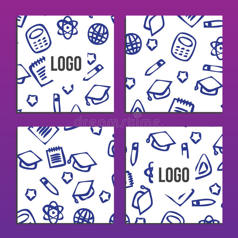 Placards or Posters with Back To School Pattern. Back To School Stock ...