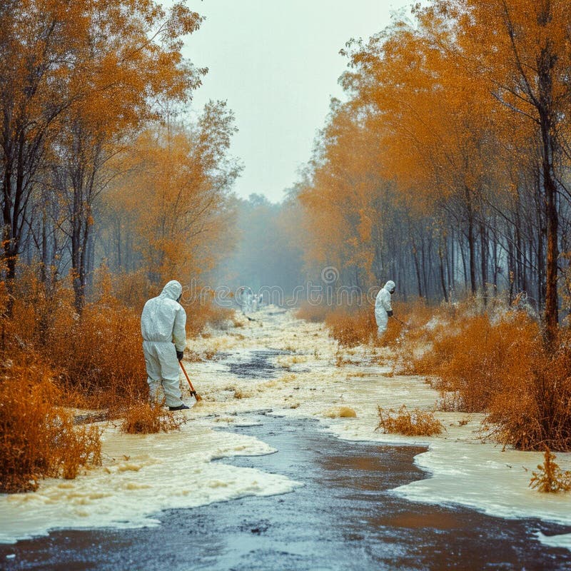 "a Place Affected by a Chemical Spill, Withered Trees and Plants ...