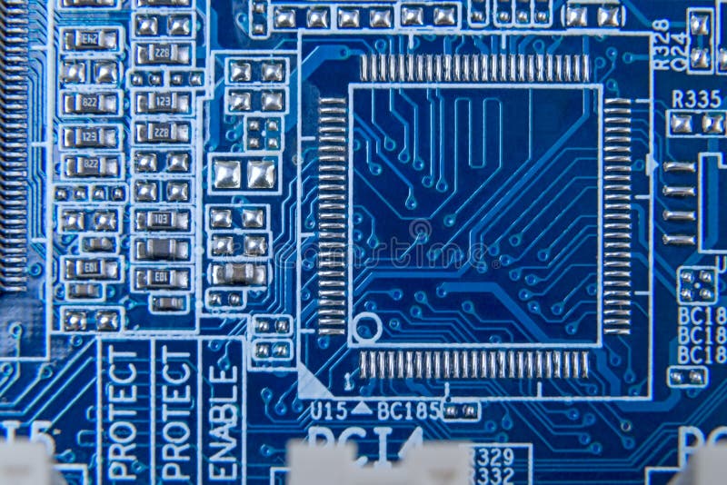 Place for a Big Chip on a Printed Circuit Board Stock Image - Image of ...