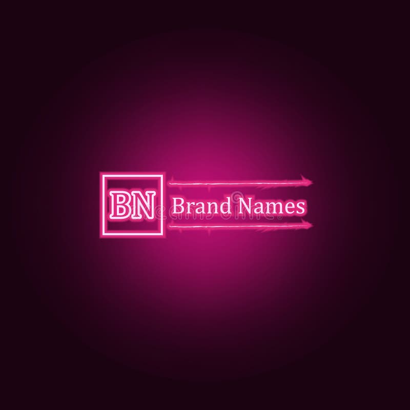 Place for a Brand Icon. Elements of Web in Neon Style Icons Stock ...