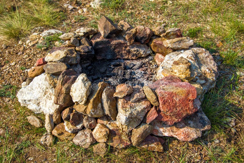 Campfire place stock photo. Image of fireplace, taiga - 101686564
