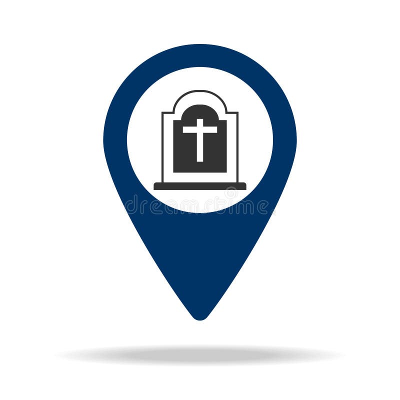Place Cemetery in Blue Map Pin Icon. Element of Map Point for Mobile ...