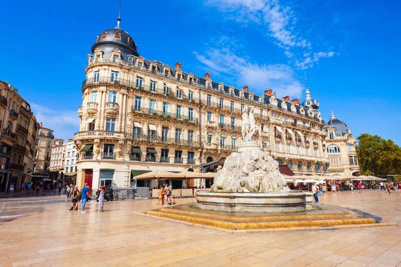 Place De La Comedie, Montpellier Image stock - Image du fontaine ...