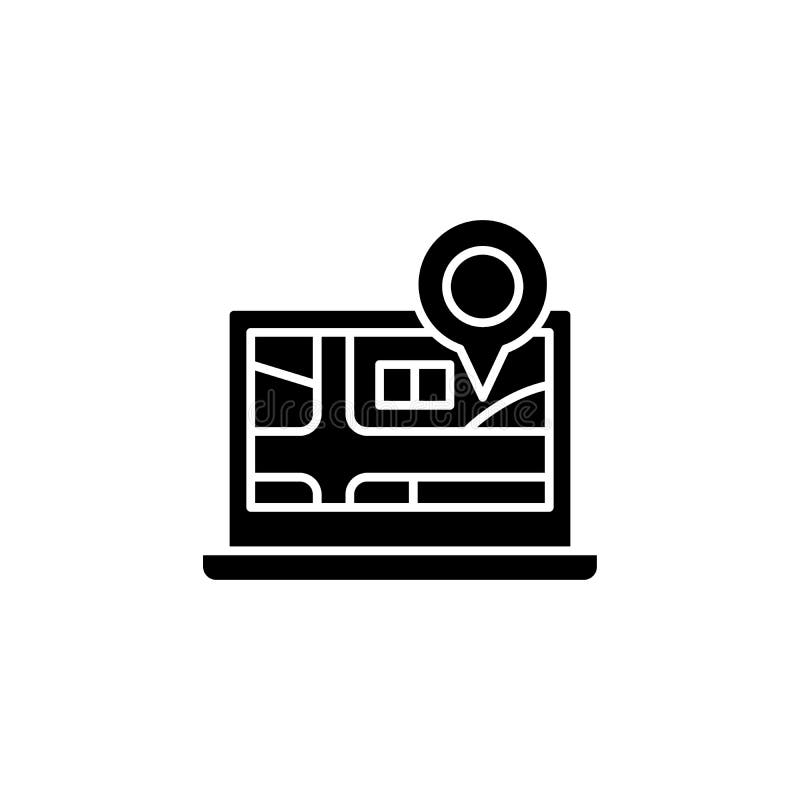 Place of Delivery Black Icon Concept. Place of Delivery Flat Vector ...