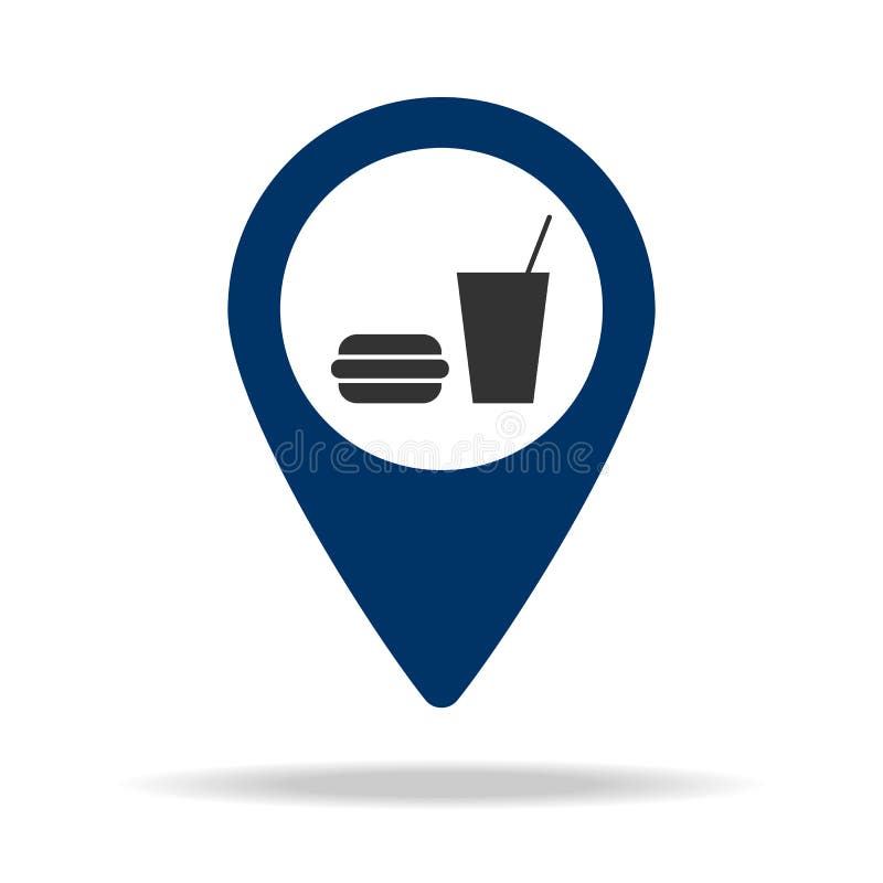 Place Fast Food in Blue Map Pin Icon. Element of Map Point for Mobile ...
