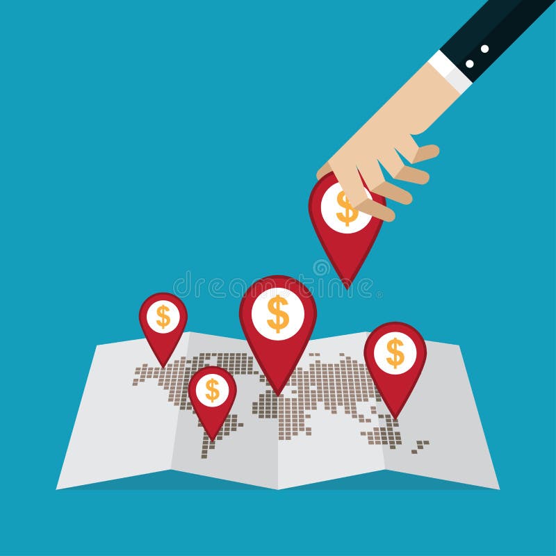 Place Financial Points on the Map Stock Vector - Illustration of ...