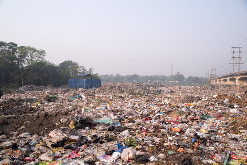 The Place is Full of City Garbage. Stock Photo - Image of town, crowd ...