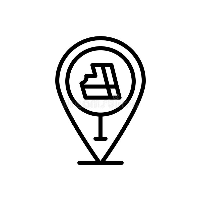 Black Line Icon for Place, Gps and Position Stock Vector - Illustration ...