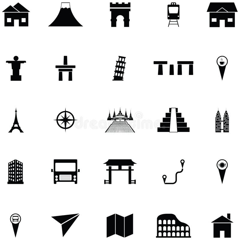 Place icon set stock vector. Illustration of location - 120570170