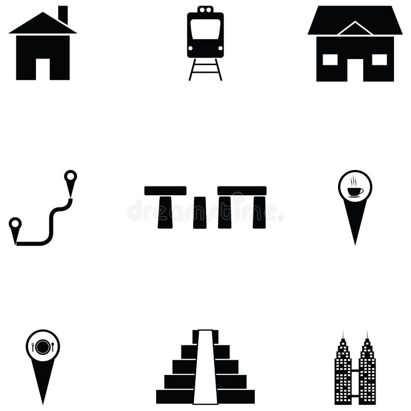 Place icon set stock vector. Illustration of location - 120570170