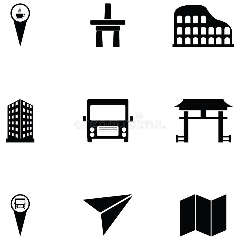 Place icon set stock vector. Illustration of flag, design - 120570198