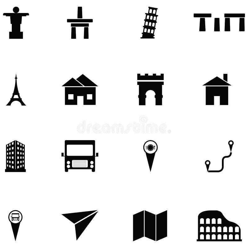 Place icon set stock vector. Illustration of location - 120570201