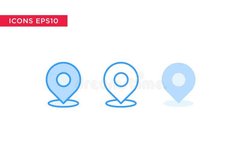 Place, Check Point, Message Icon in Line, Outline, Filled Outline and ...