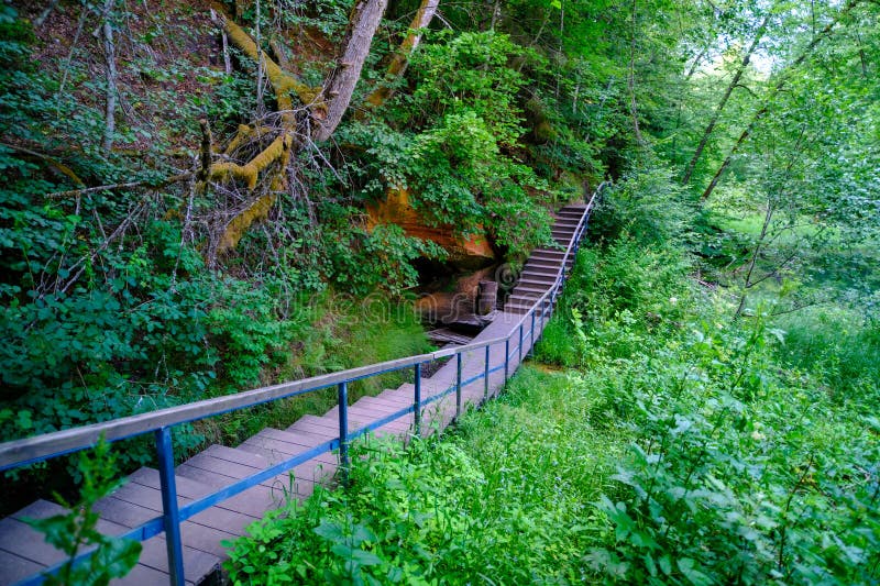 Place of Natural Water Source. Installed Water Intake Point Stock Photo ...
