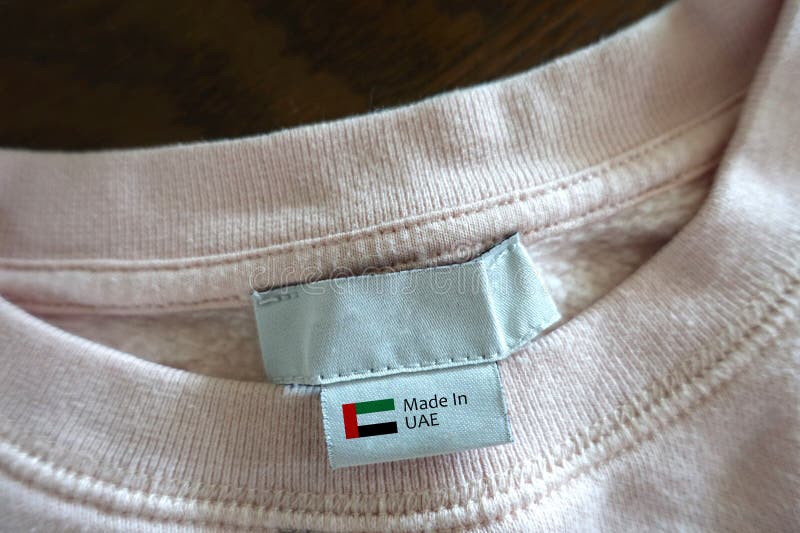 Made in UAE Label of T-Shirts. Stock Photo - Image of cloth ...